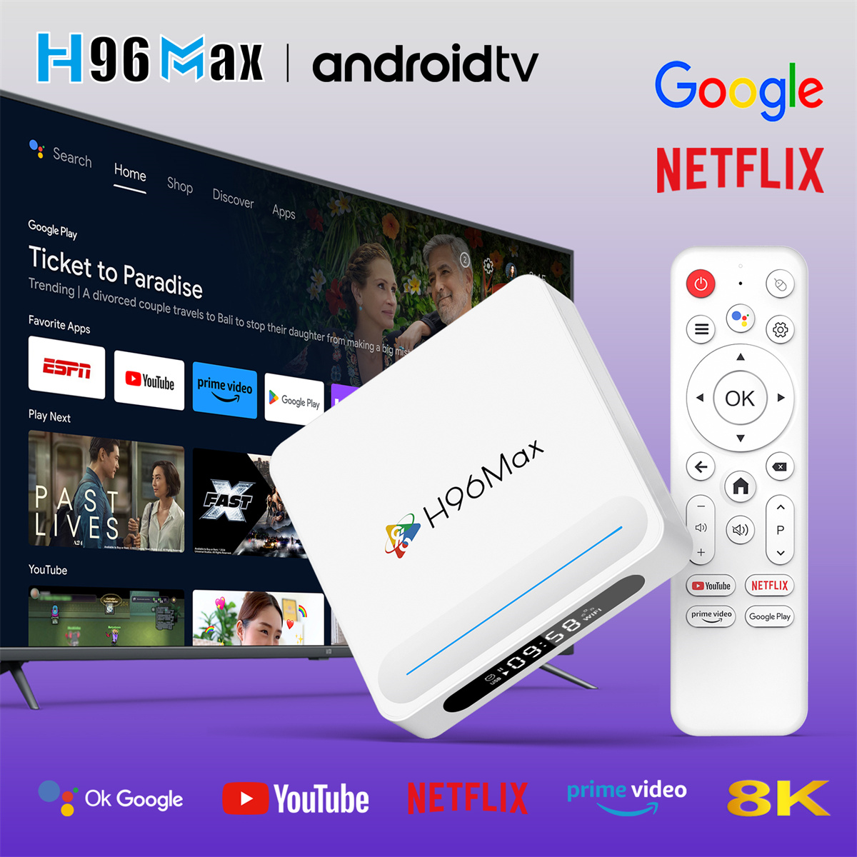 H96MAX H618 Plus - 4+32G Android™ 14 TV Box - 8K Ultra HD Sm